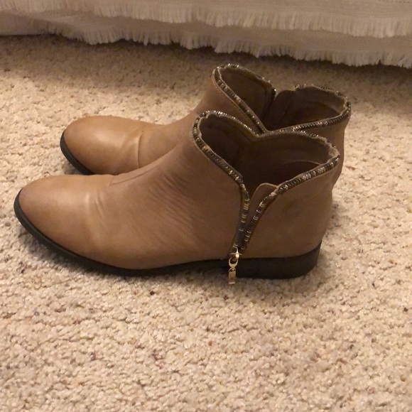 Charming Charlie | Shoes | Charming Charlies Tan Booties Size 9 | Poshmark